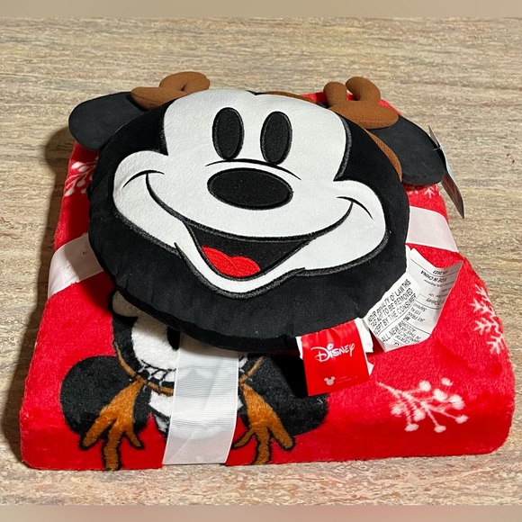 Disney | Other | Nwt Disneys Mickey Mouse Nogging Pillow Travel Blanket ...